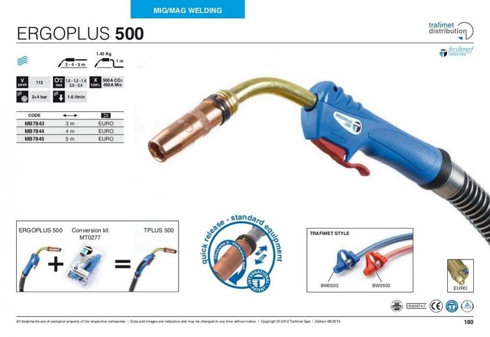 Trafimet Mig ERGOPLUS 500 (500 А вод. охл.) 3м - купить с БЕСПЛАТНОЙ доставкой по России