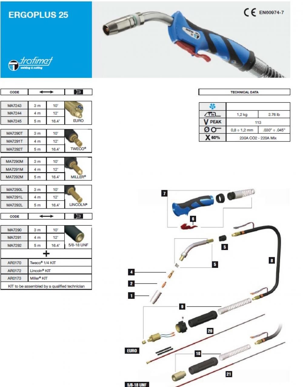 Trafimet Mig ERGOPLUS 25, 3м - купить с БЕСПЛАТНОЙ доставкой по России